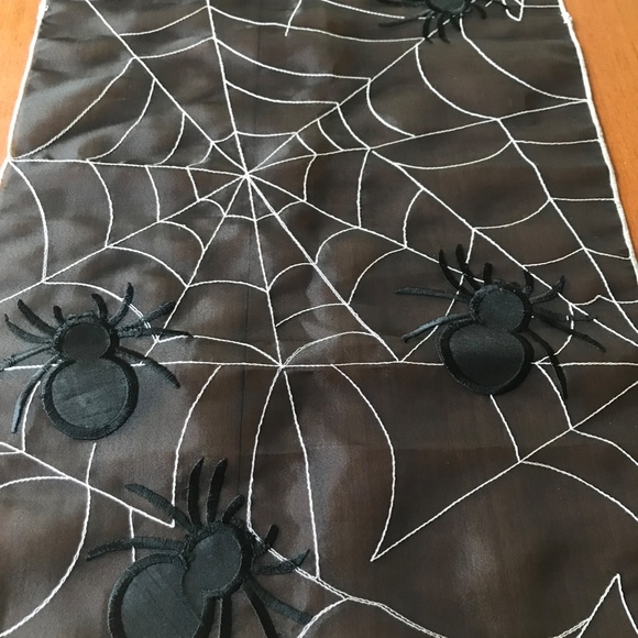 Holiday | Halloween Sheet Table Runner White Spider Web Black ...